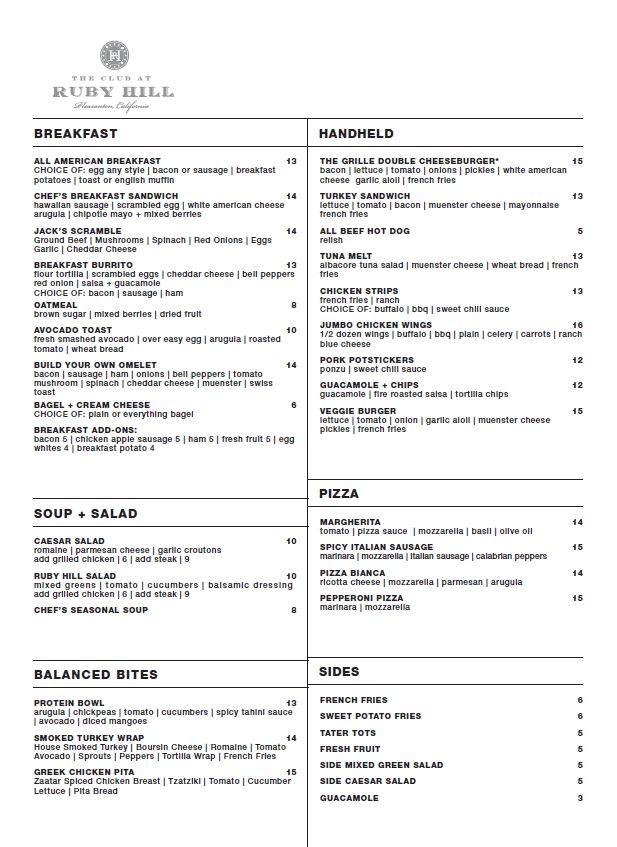 Food Pick Up and Ordering | The Club at Ruby Hill